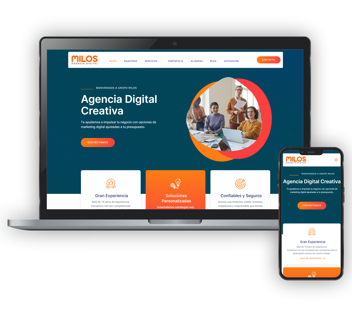 Promo One Page – Grupo Milos — Creativos Digitales